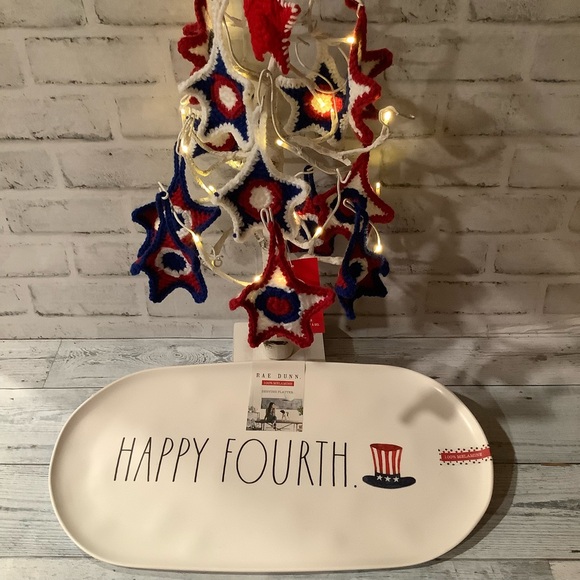 Rae Dunn | Holiday | Rae Dunn Happy Fourth Melamine Patriotic Tray ...